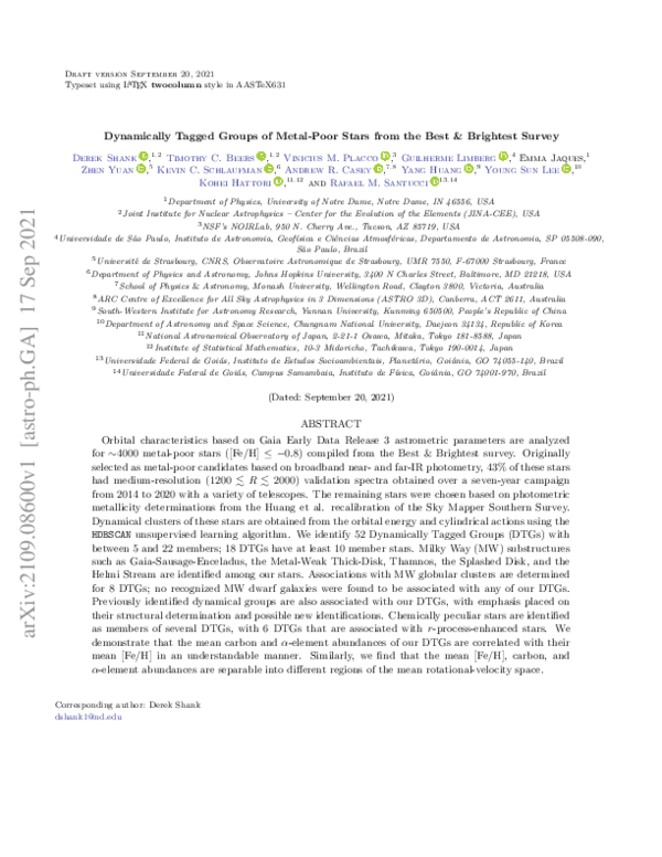 (PDF) Dynamically Tagged Groups of Metal-Poor Stars from the Best and ...