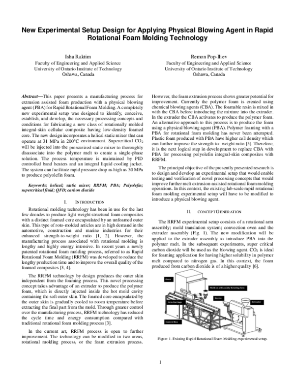 (PDF) New Experimental Setup Design For Applying Physical Blowing Agent ...