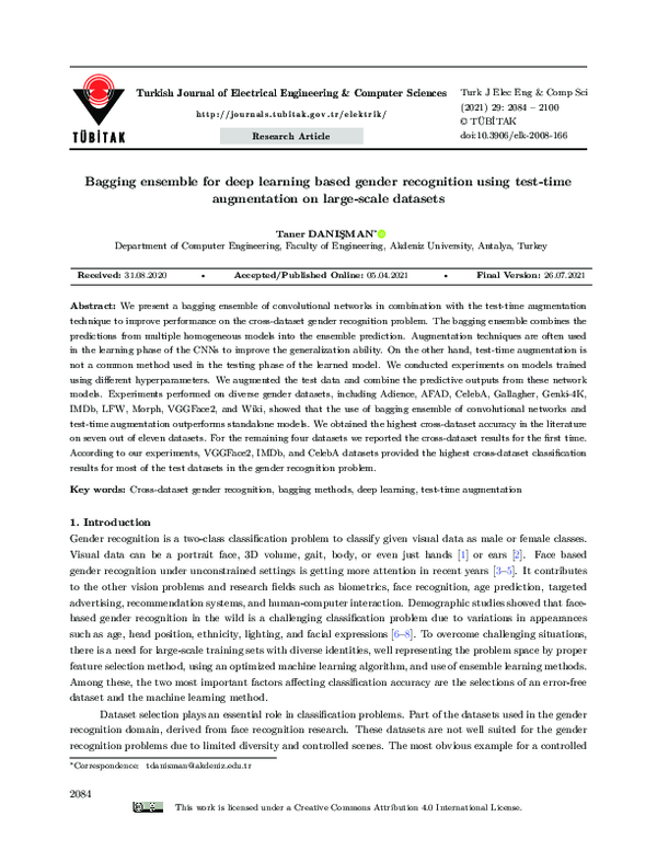 (PDF) Bagging ensemble for deep learning based gender recognition using ...