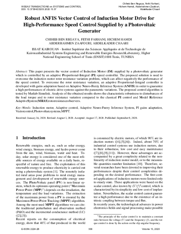 (PDF) Robust ANFIS Vector Control of Induction Motor Drive for High-Performance Speed Control ...