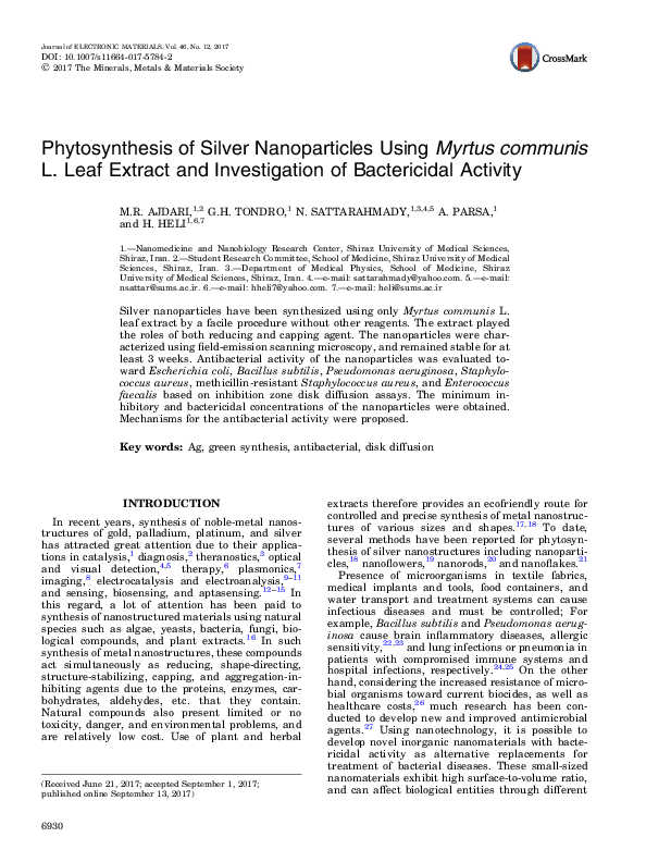 (PDF) Phytosynthesis of Silver Nanoparticles using aqueous extract of Camellia sinensis L. and ...