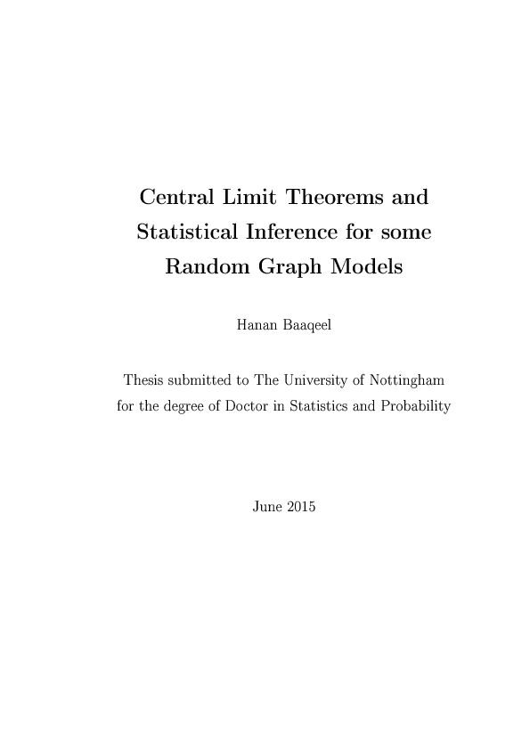 Pdf Central Limit Theorems And Statistical Inference For Some Random