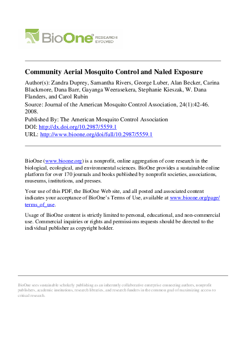 (PDF) Community Aerial Mosquito Control and Naled Exposure