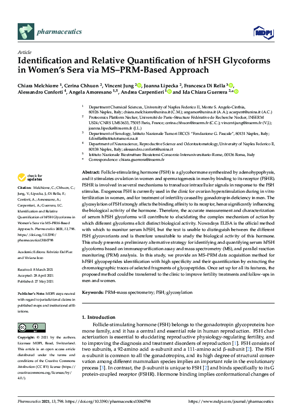 (PDF) Identification and Relative Quantification of hFSH Glycoforms in ...