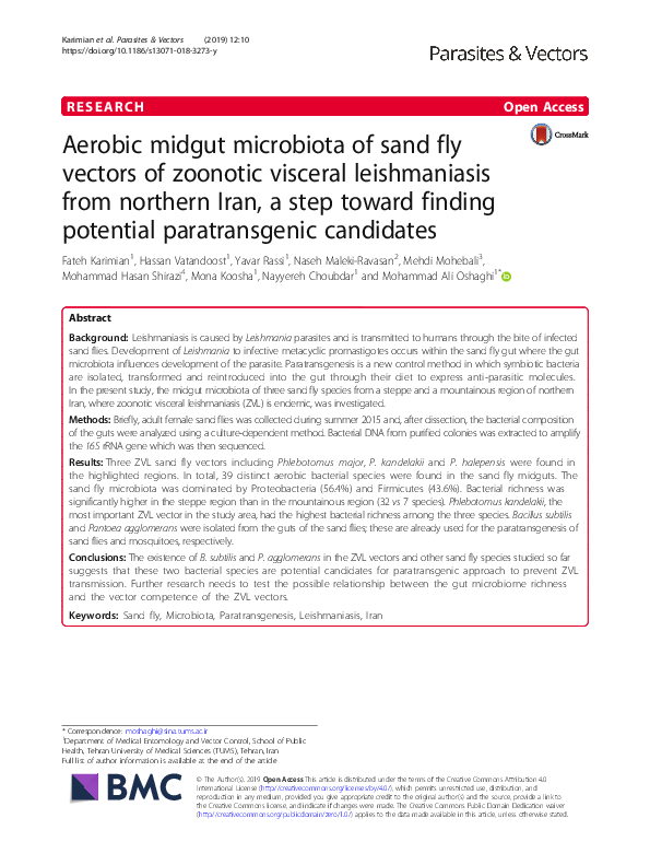 (PDF) Aerobic midgut microbiota of sand fly vectors of zoonotic ...