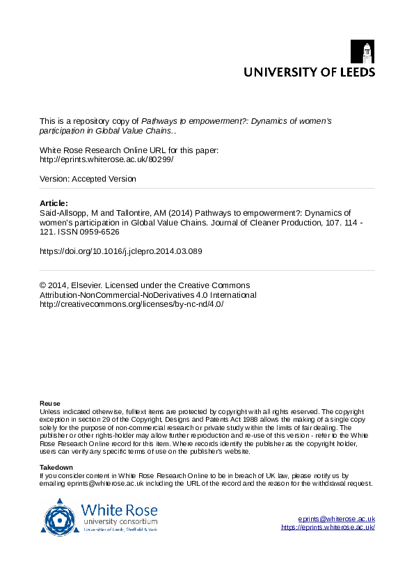 (PDF) Pathways to empowerment?: Dynamics of women's participation in ...