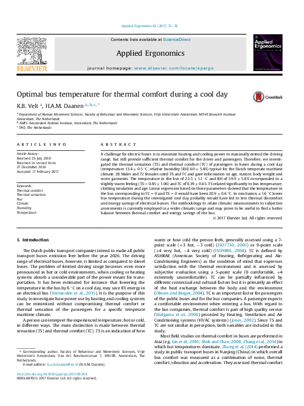 (PDF) Optimal bus temperature for thermal comfort during a cool day