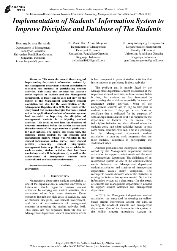 (PDF) Implementation of Students' Information System to Improve Discipline and Database of The ...