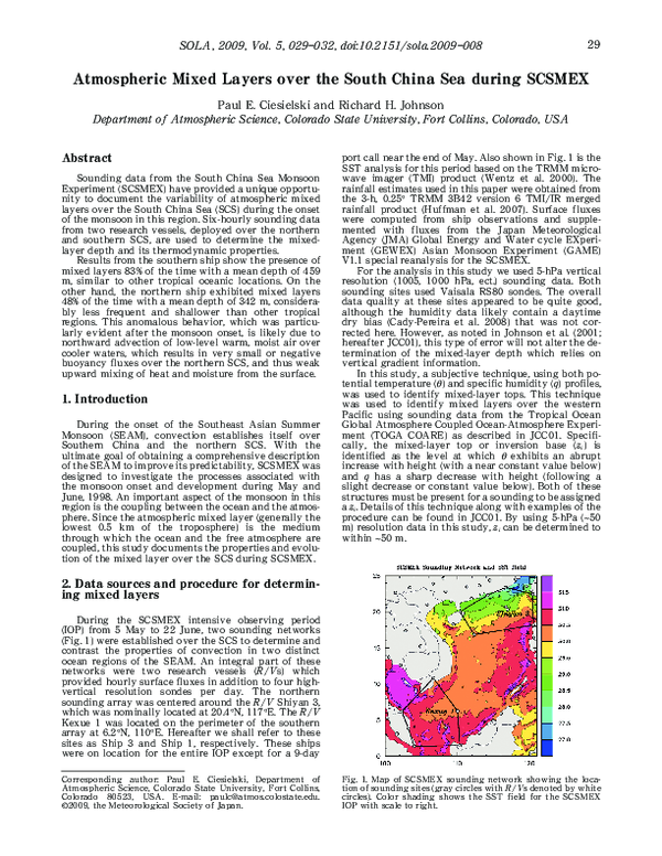 (PDF) Atmospheric Mixed Layers over the South China Sea during SCSMEX