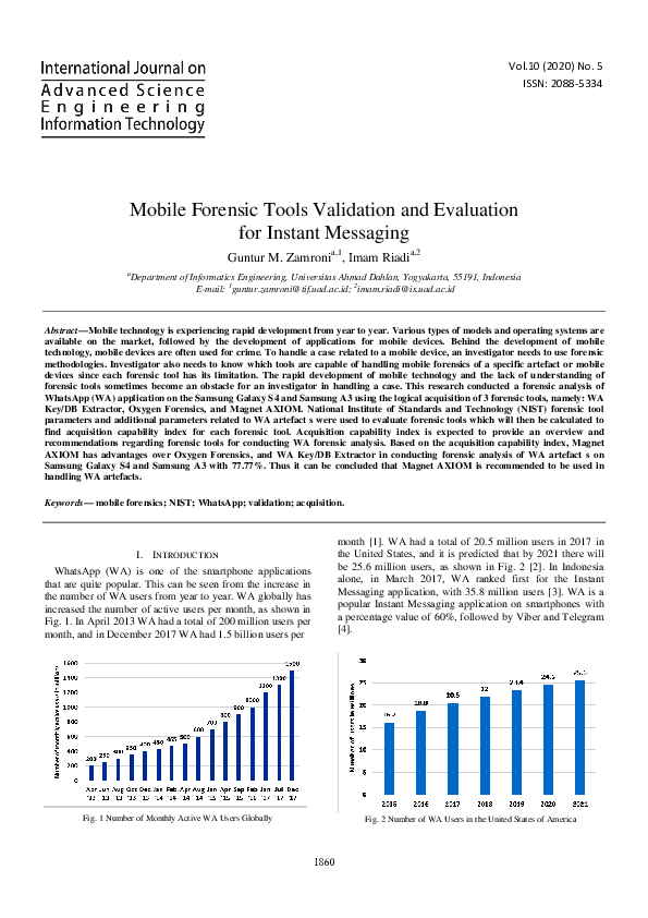 (PDF) Mobile Forensic Tools Validation and Evaluation for Instant Messaging