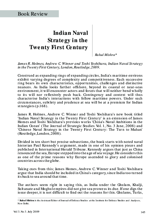 (PDF) Indian naval strategy in the twenty-first century