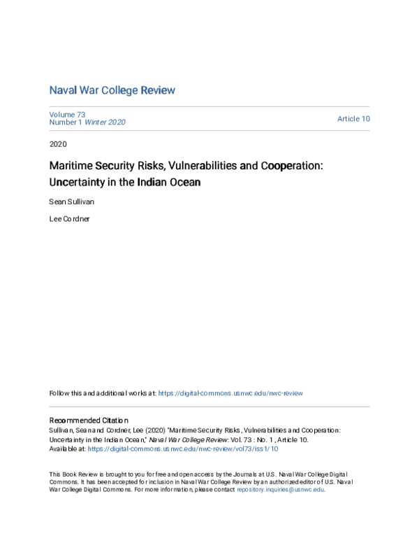 (PDF) Maritime Security Risks, Vulnerabilities and Cooperation
