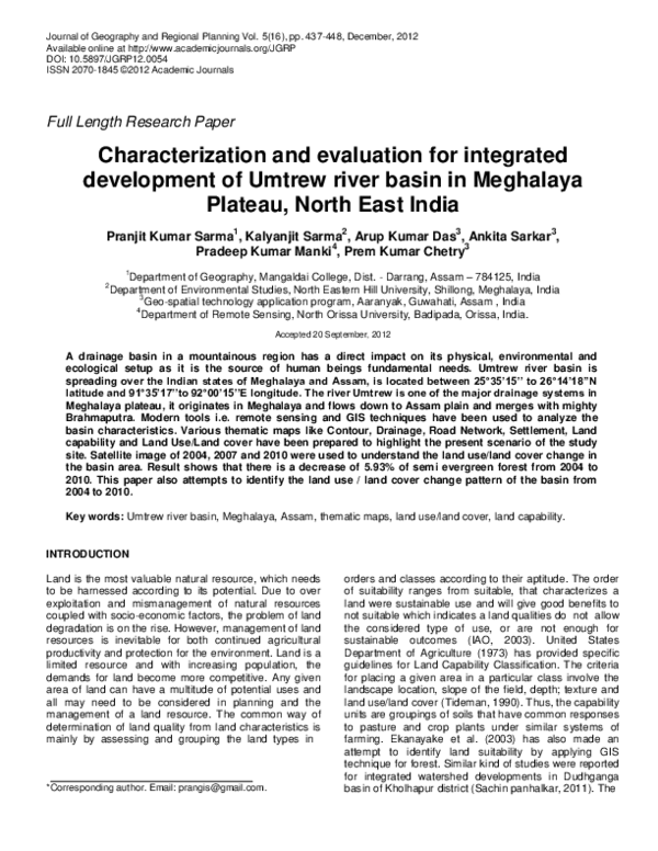 (PDF) Characterization and evaluation for integrated development of ...