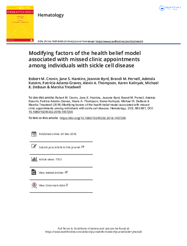 (PDF) Modifying factors of the health belief model associated with ...