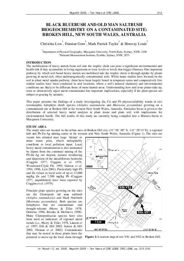 (PDF) Black Bluebush and Old Man Saltbush Biogeochemistry on a ...