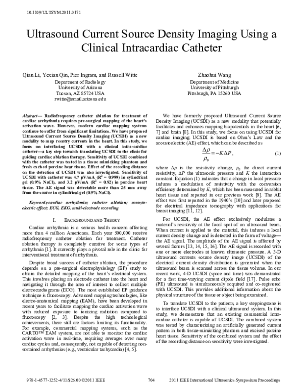 (PDF) Ultrasound Current Source Density Imaging using a clinical intracardiac catheter