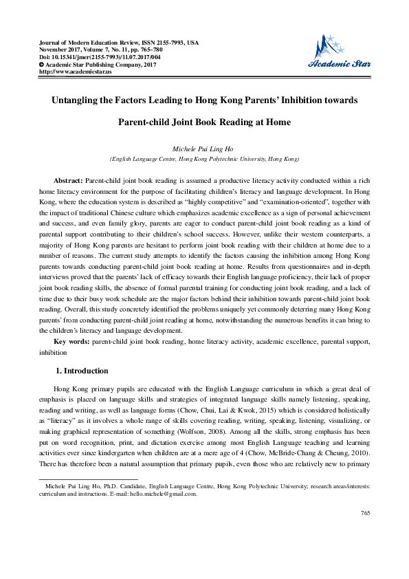 (PDF) Untangling the Factors Leading to Hong Kong Parents ’ Inhibition ...