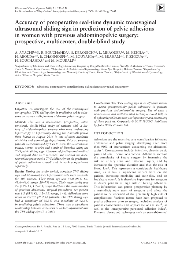 (PDF) Accuracy of pre operative real time dynamic transvaginal ...