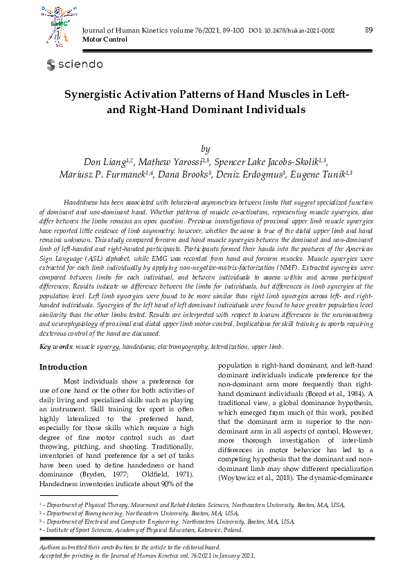(PDF) Synergistic Activation Patterns of Hand Muscles in Left-and Right ...