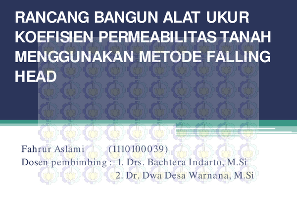 (PDF) Rancang Bangun Alat Ukur Koefisien Permeabilitas Tanah ...