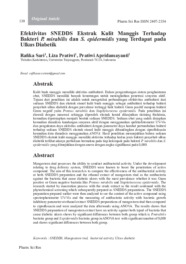 (PDF) Efektivitas SNEDDS Ekstrak Kulit Manggis Terhadap Bakteri P ...