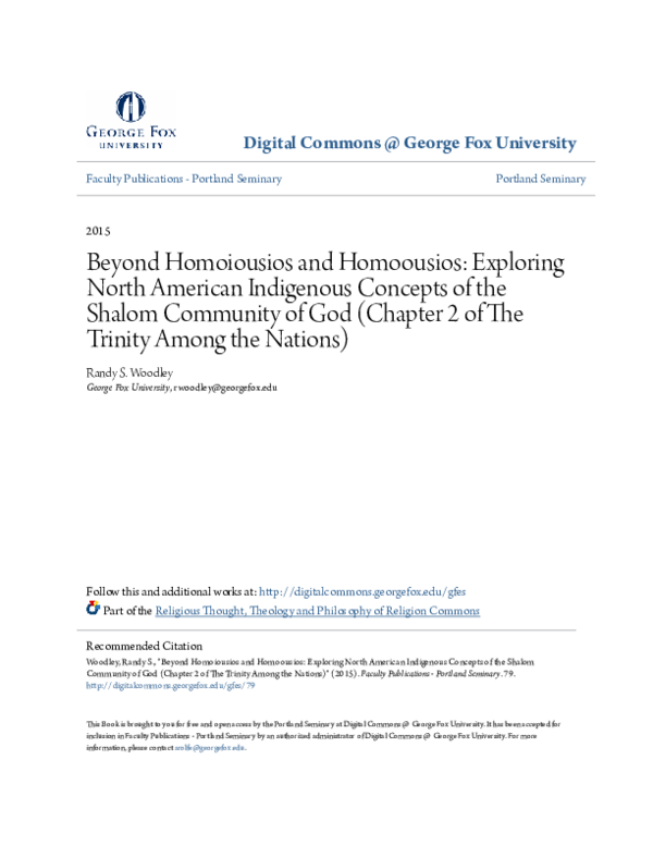 (PDF) Beyond Homoiousios and Homoousios: Exploring North American ...