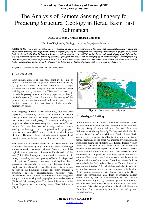 (PDF) The Analysis of Remote Sensing Imagery for Predicting Structural ...