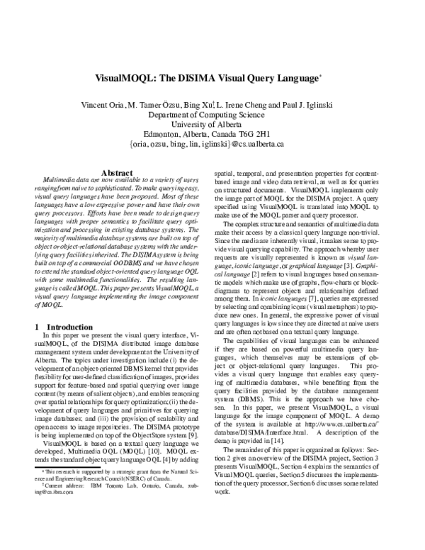 (PDF) VisualMOQL: The DISIMA visual query language