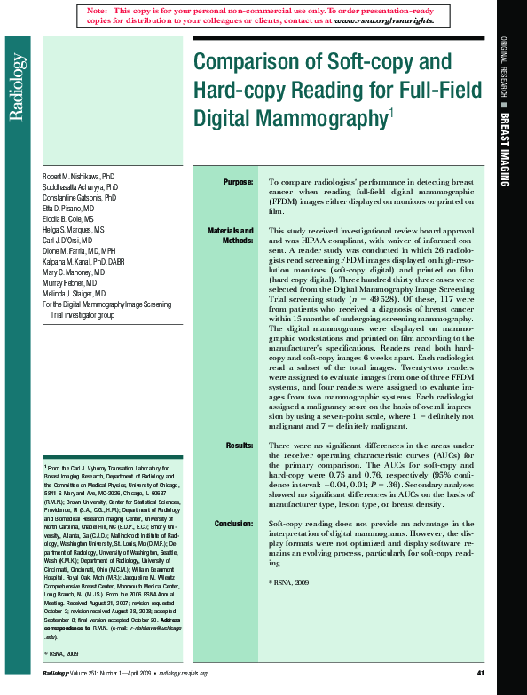 (PDF) Comparison of Soft-copy and Hard-copy Reading for Full-Field ...