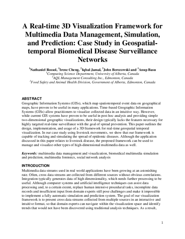 Pdf A Real Time 3d Visualization Framework For Multimedia Data Management Simulation And