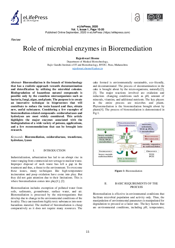 (PDF) Role of microbial enzymes in Bioremediation