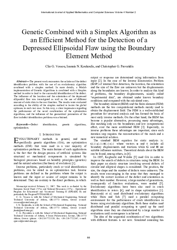 (PDF) Genetic Combined with a Simplex Algorithm as an Efficient Method for the Detection of a ...