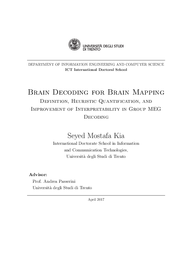 (PDF) Brain Decoding for Brain Mapping: Definition, Heuristic Quantification, and Improvement of ...
