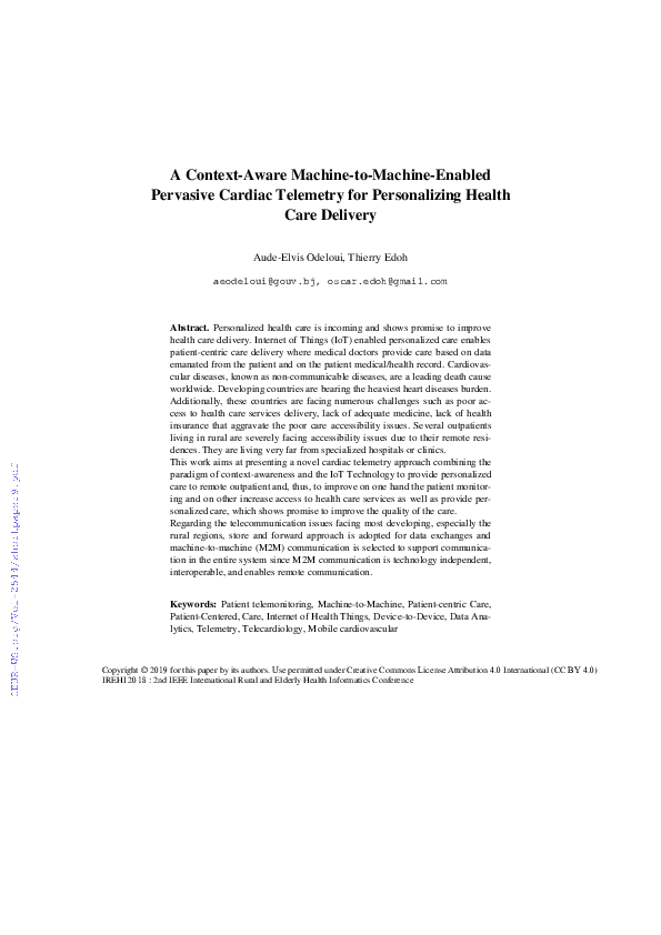 (PDF) A Context-Aware Machine-to-Machine-Enabled Pervasive Cardiac ...