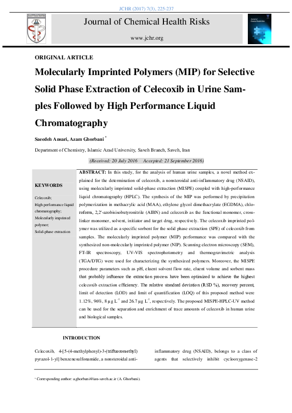 (PDF) Journal of Chemical Health Risks