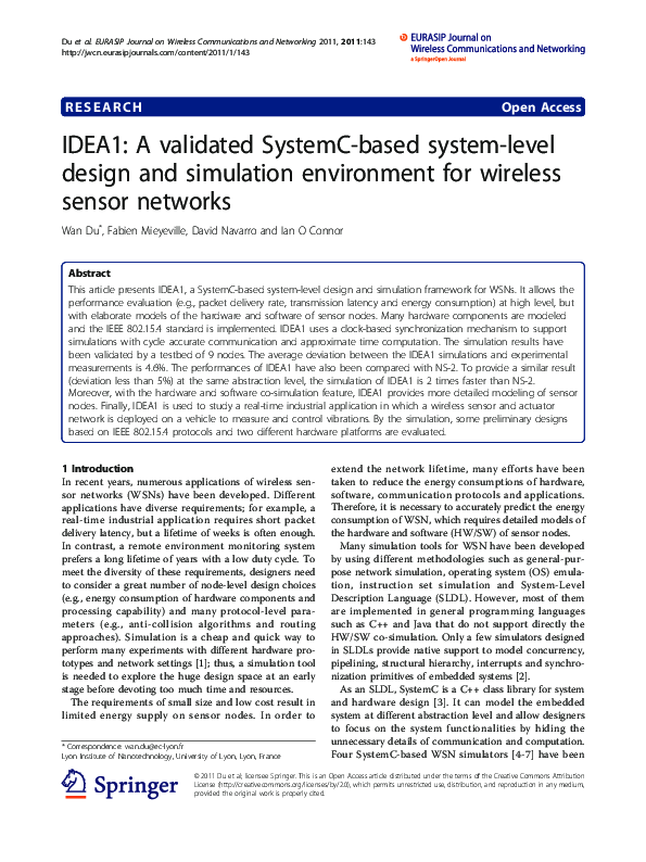 (PDF) IDEA1: A Validated SystemC-based System-level Design and ...