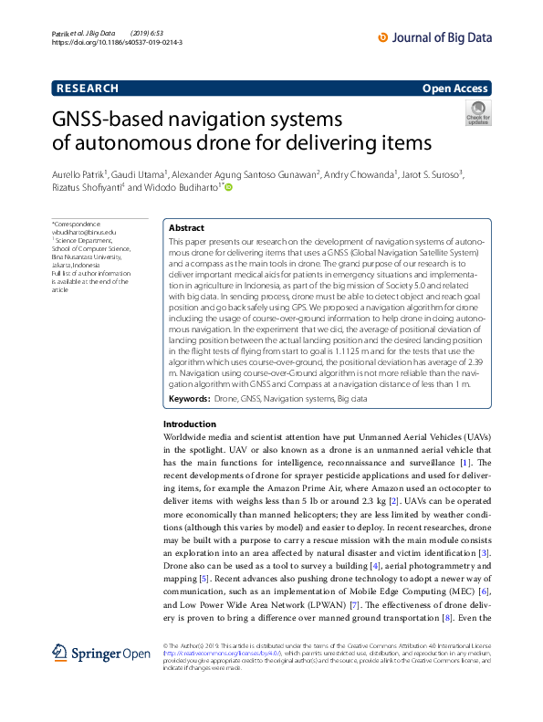 (PDF) GNSS-based navigation systems of autonomous drone for delivering ...