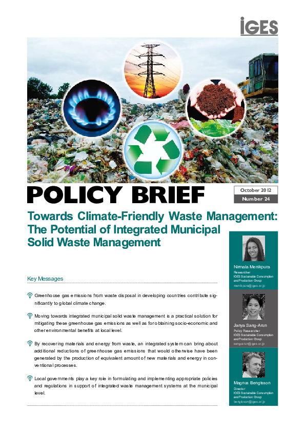 (PDF) Towards Climate-Friendly Waste Management: The Potential of Integrated Municipal Solid ...