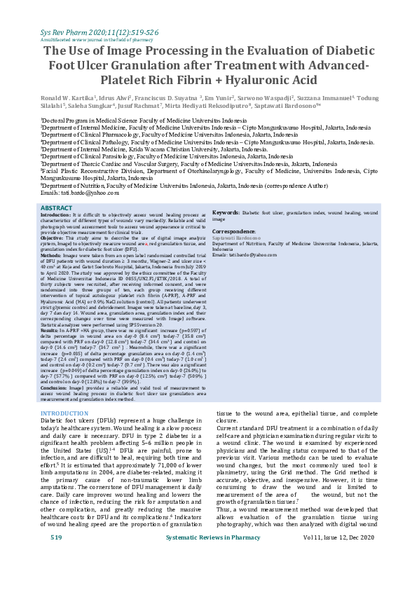 (PDF) The Use of Image Processing in the Evaluation of Diabetic Foot ...