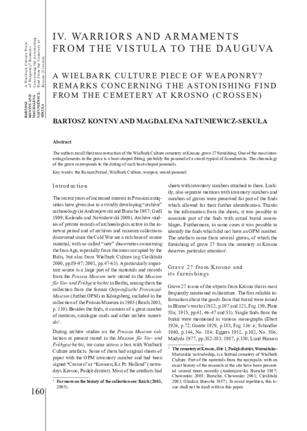 (PDF) IV. Warriors and Armaments from the Vistula to the Dauguva a ...