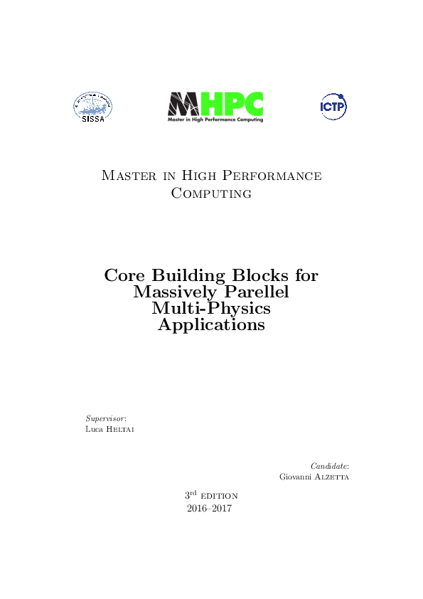 (PDF) Master in High Performance Computing Core Building Blocks for ...