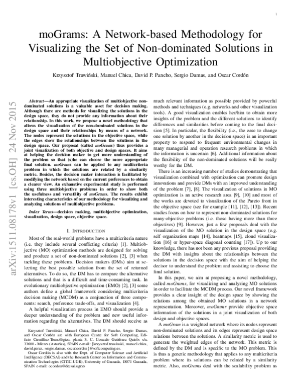 (PDF) moGrams: A Network-Based Methodology for Visualizing the Set of Nondominated Solutions in ...