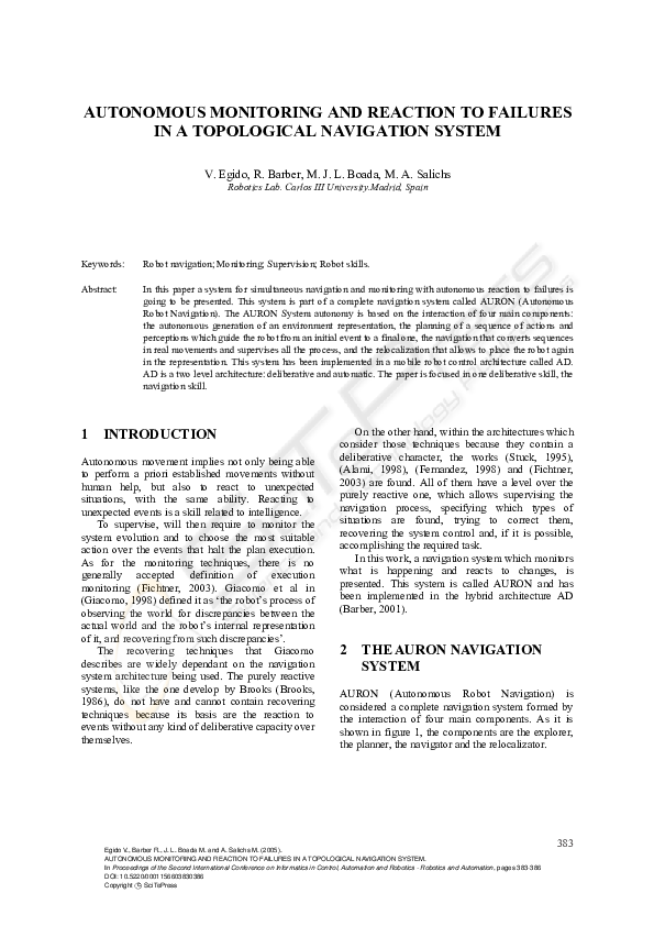 (PDF) Autonomous monitoring and reaction to failures in a topological ...