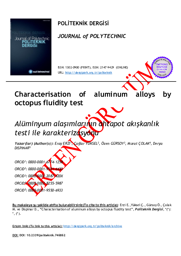 (PDF) Characterisation of aluminum alloys by octopus fluidity test