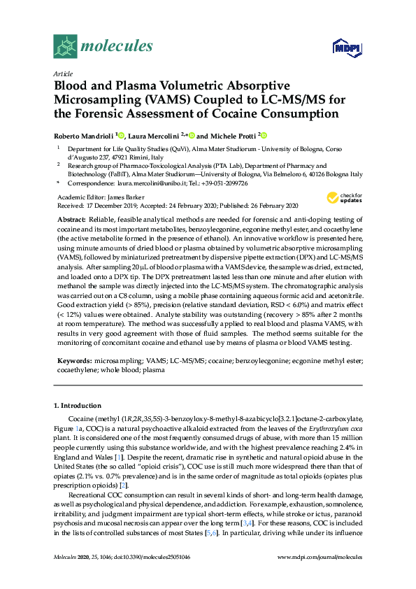 (PDF) Blood and Plasma Volumetric Absorptive Microsampling (VAMS ...