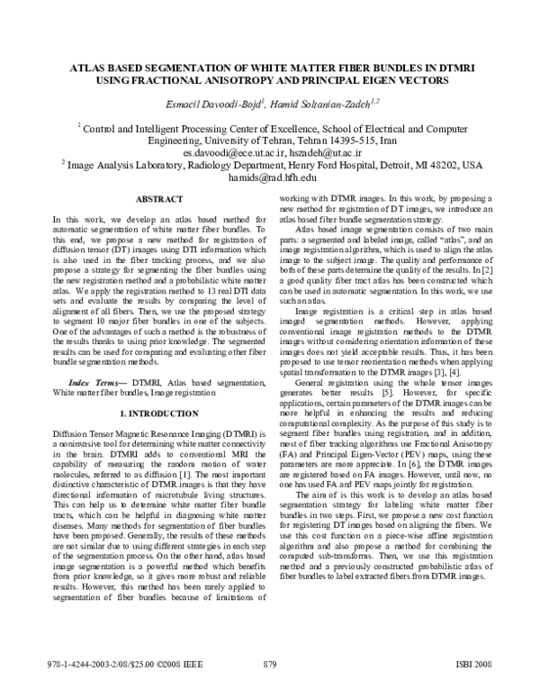 (PDF) Atlas based segmentation of white matter fiber bundles in DTMRI using fractional ...