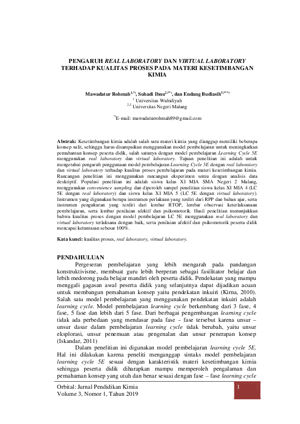 (PDF) Pengaruh Real Laboratory dan Virtual Laboratory dalam Model Pembelajaran Learning Cycle 5E ...