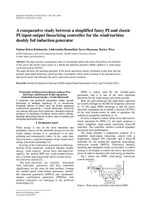 (PDF) A comparative study between a simplified fuzzy PI and classic PI input-output linearizing ...