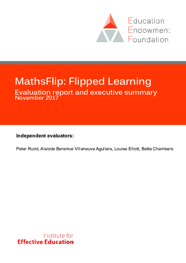 (PDF) MathsFlip: Flipped Learning. Evaluation Report and Executive Summary