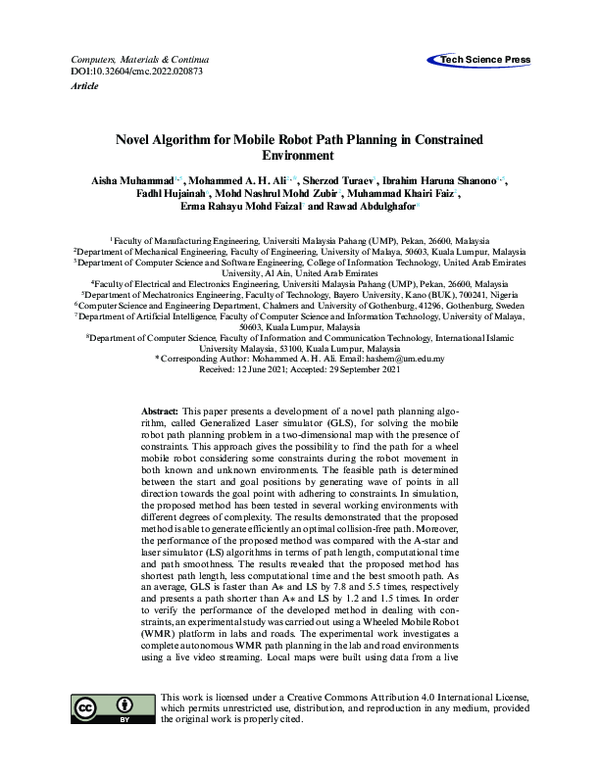(PDF) Novel Algorithm for Mobile Robot Path Planning in Constrained ...